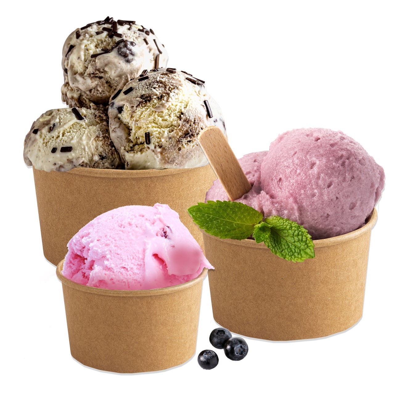 Pot à glace en kraft